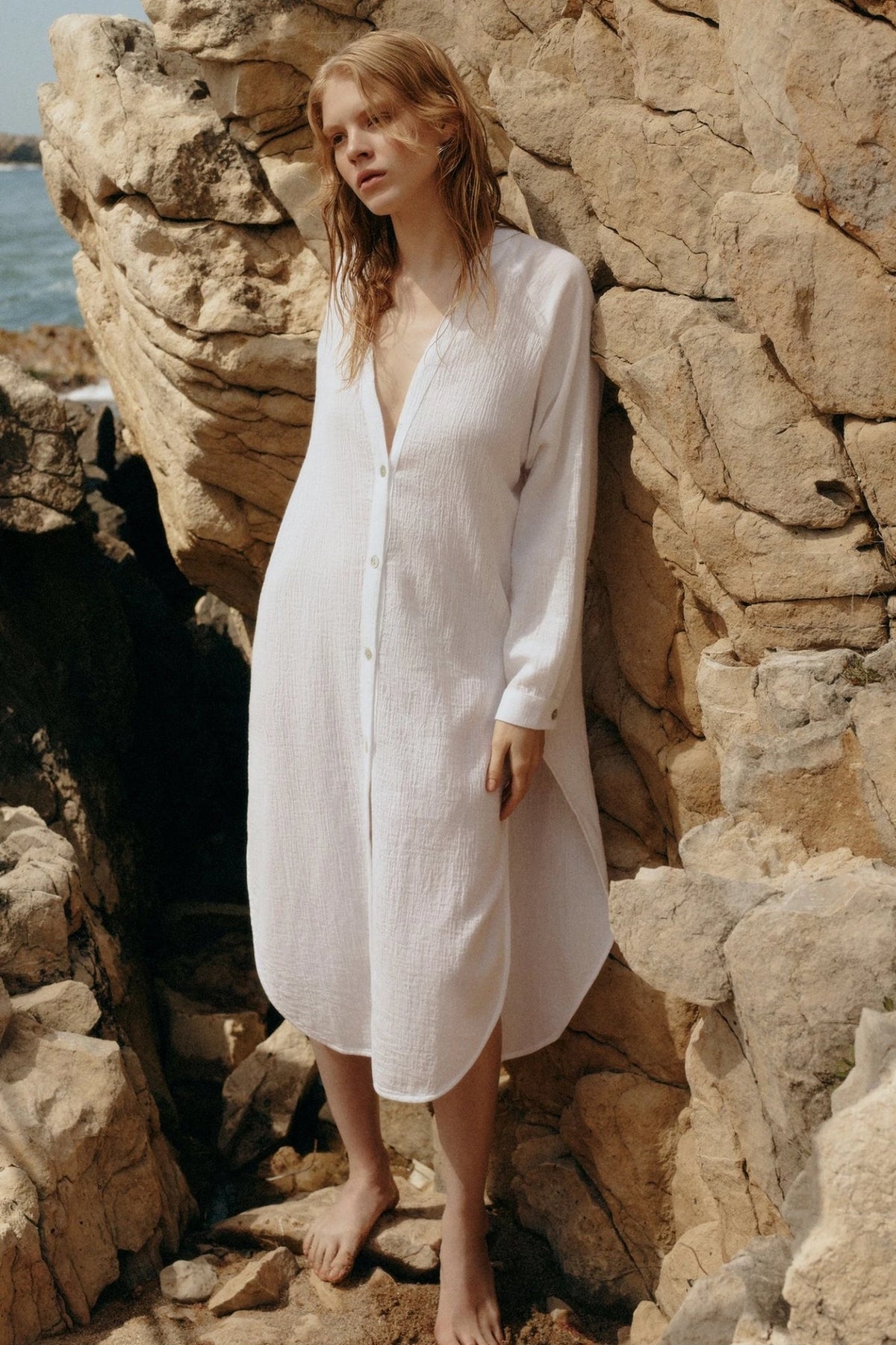 Terra Shirt Dress | White – Nomad Chic